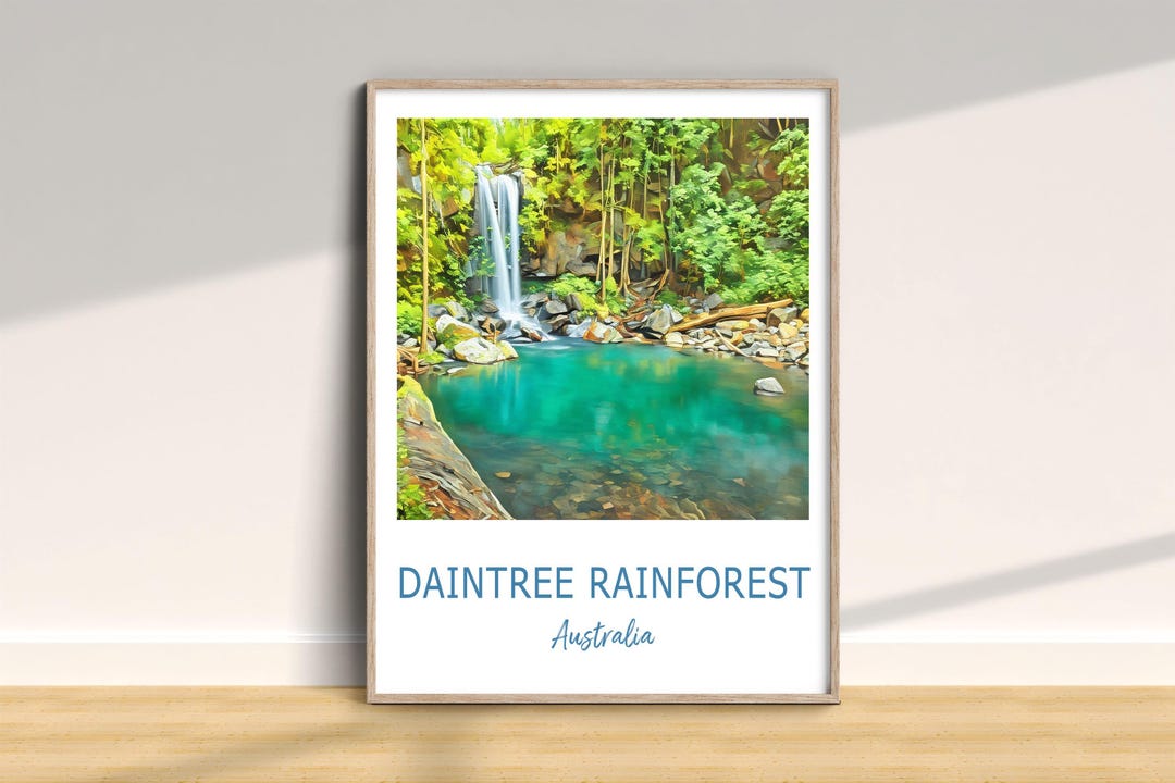 Daintree Rainforest Travel Poster, Traditional Print, Vacation Wall Art ...