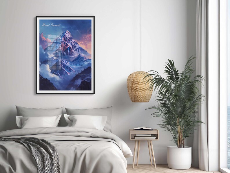 Mount Everest Travel Print, Everest Travel Poster, Everest Wall Art ...
