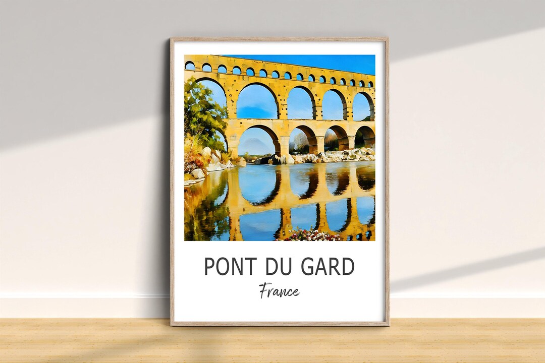 Pont Du Gard Aqueduct Travel Print, France Traditional Poster, Vacation ...