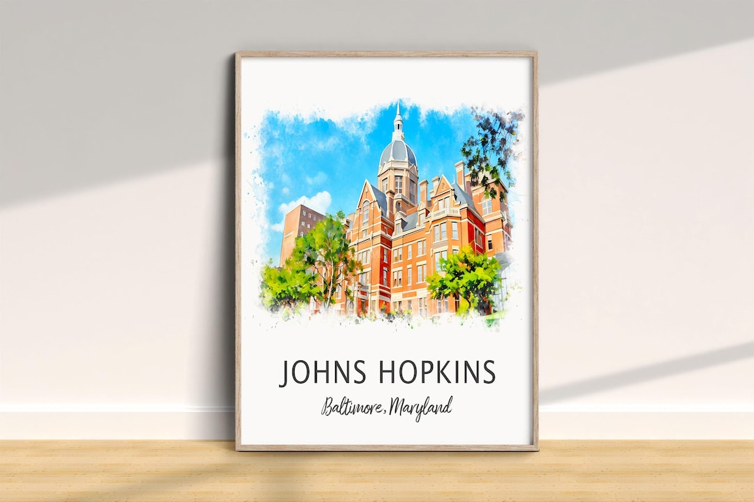 Johns Hopkins Print, Baltimore Traditional Poster, Graduation Wall Art ...