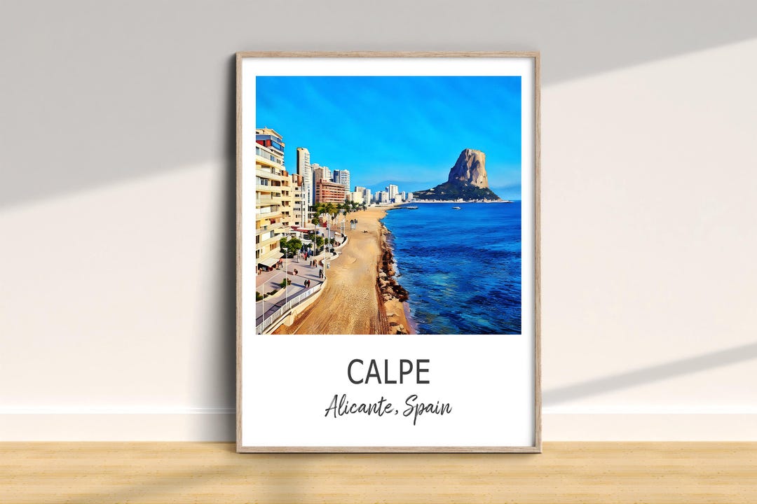 Calpe Alicante Travel Print, Spain Traditional Poster, Vacation Wall ...