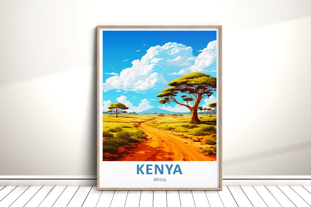 Kenya Digital Download, African Safari Travel Poster, Printable ...