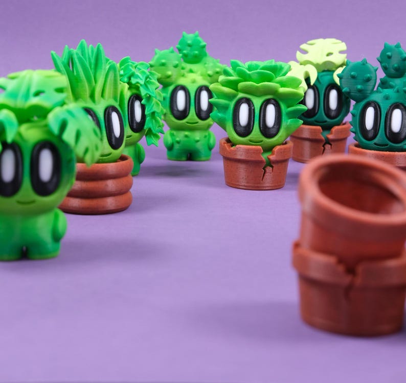 3D Printed Plant Pal With Pot – Cute Planter Buddy, Indoor Garden Decor ...