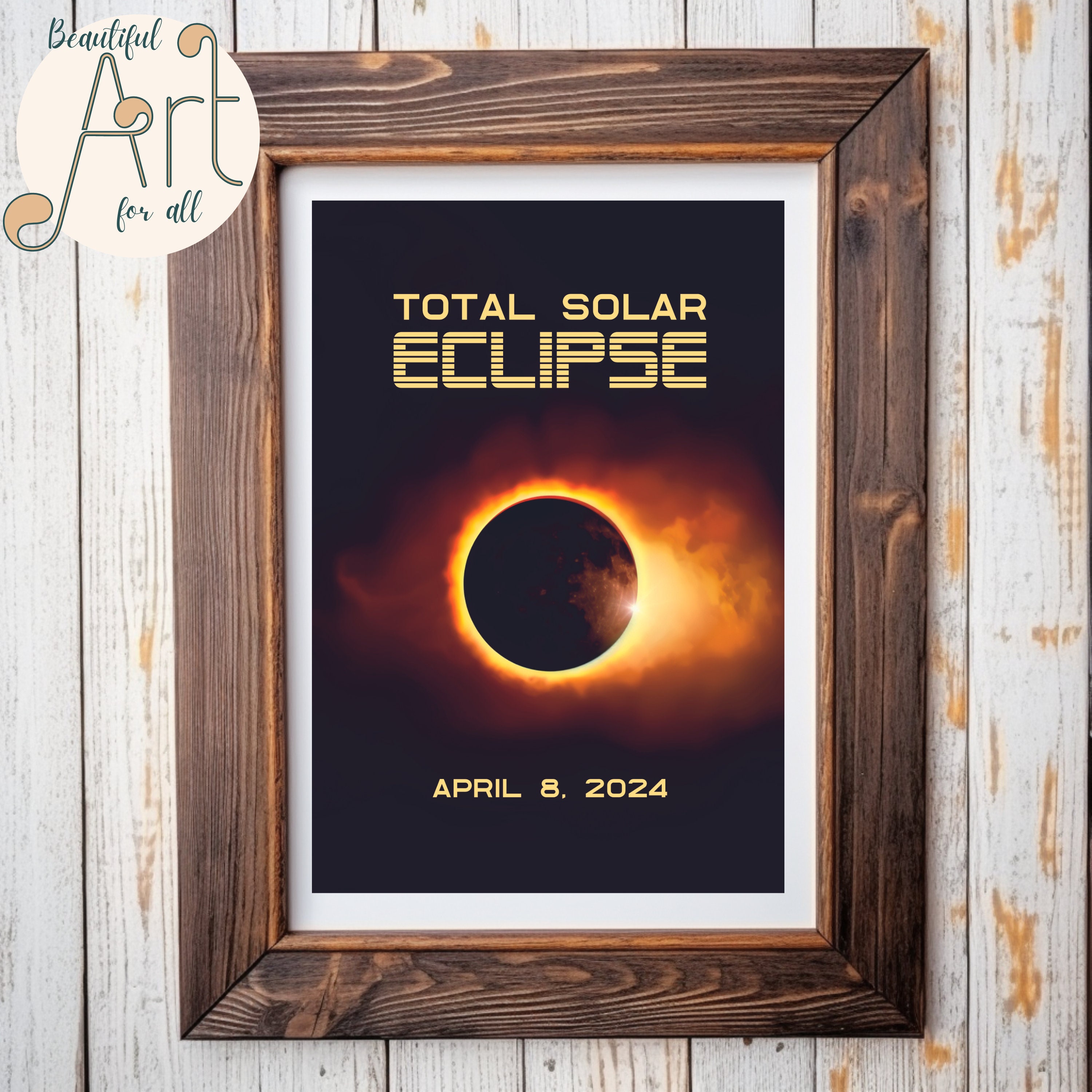 Printable Total Solar Eclipse 2024 Poster Total Eclipse Wall Art ...
