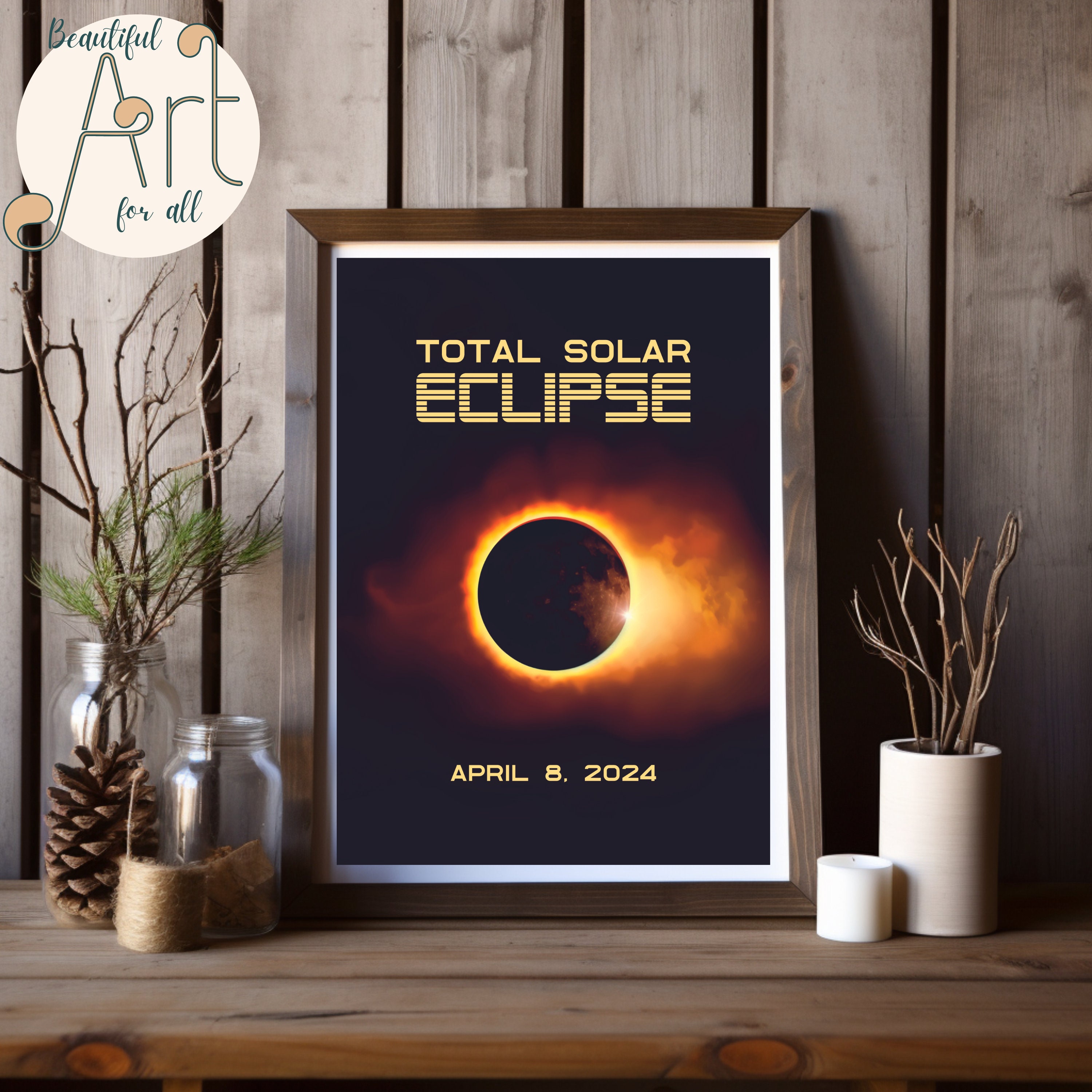 Printable Total Solar Eclipse 2024 Poster Total Eclipse Wall Art ...