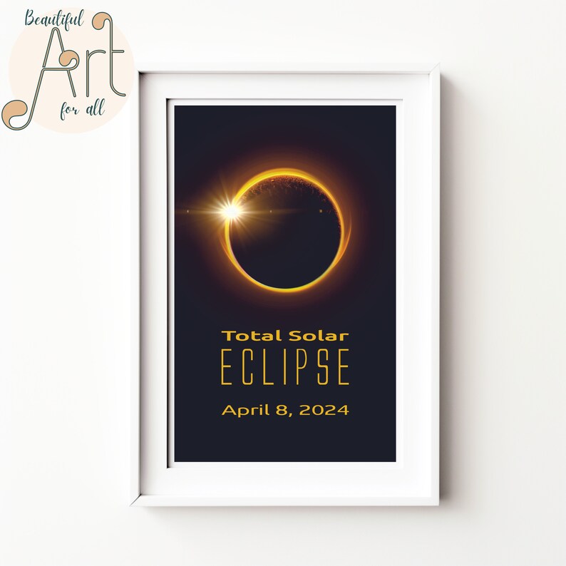 Printable Total Eclipse 2024 Wall Art Total Solar Eclipse Poster ...