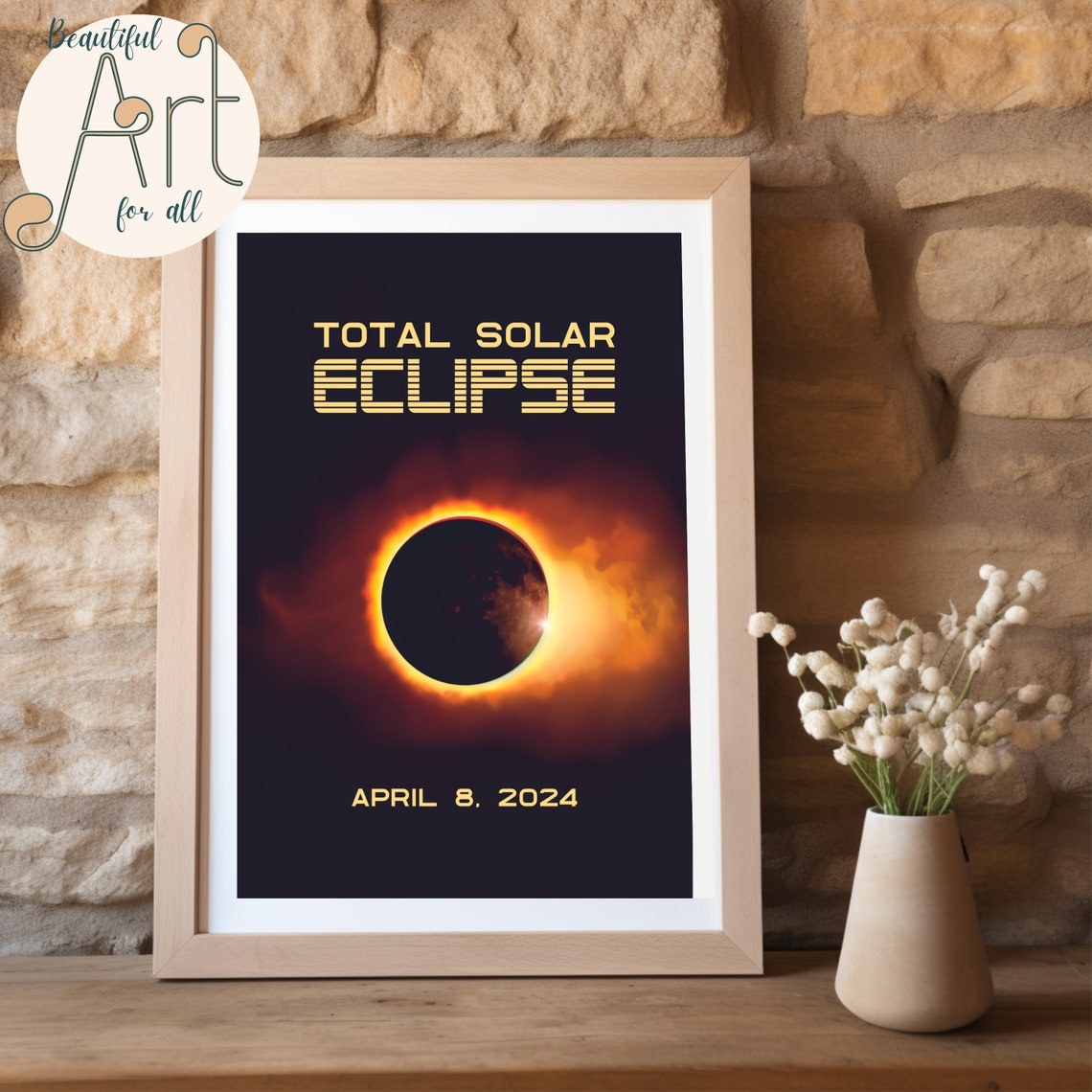 Printable Total Solar Eclipse 2024 Poster Total Eclipse Wall Art ...