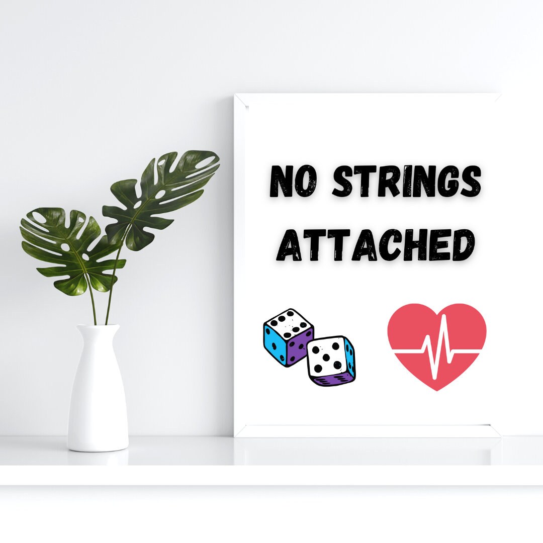 No Strings Attached' Wall Art Bold & Modern Valentine's Day Print ...
