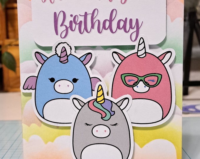 Squishmallow Birthday Card - Handmade - Etsy