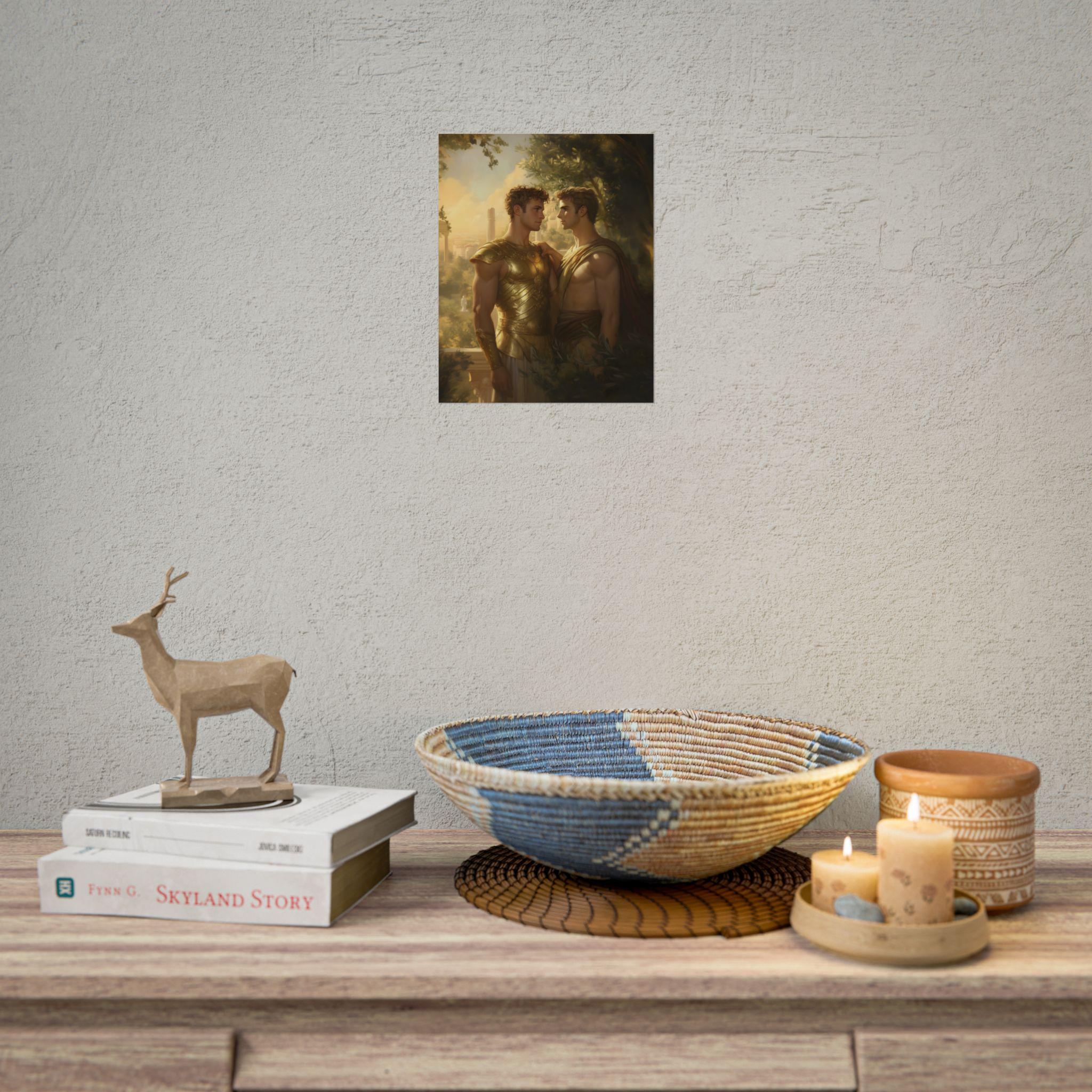 LGBTQ Greek Mythology Art – Hercules and Iolaus Embrace - Heroic Wall ...