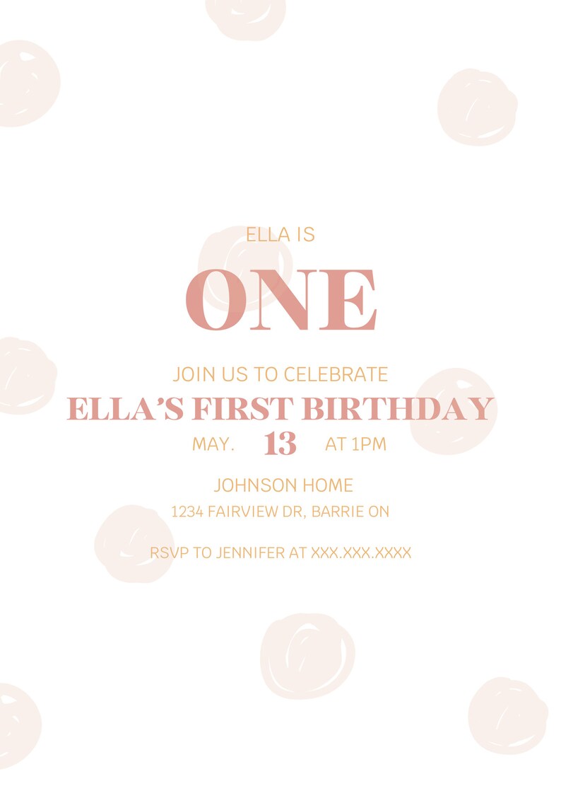 EDITABLE First Birthday Invitation - Etsy