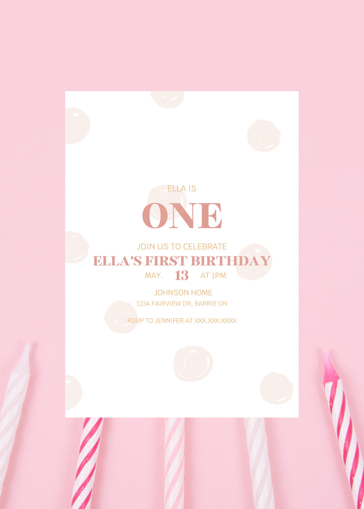 EDITABLE First Birthday Invitation - Etsy
