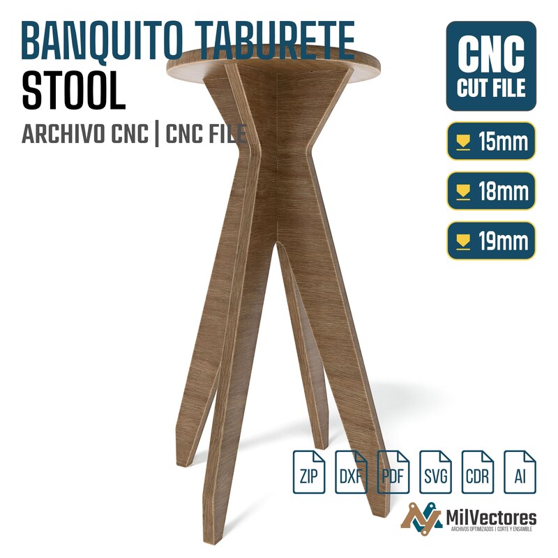 Cnc Bar Stool Files - Etsy