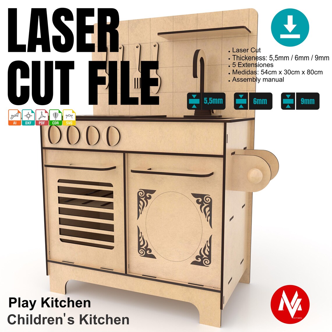 Children's Playset, Kids' Kitchen, Play Kitchen, Play Kitchen Plans ...