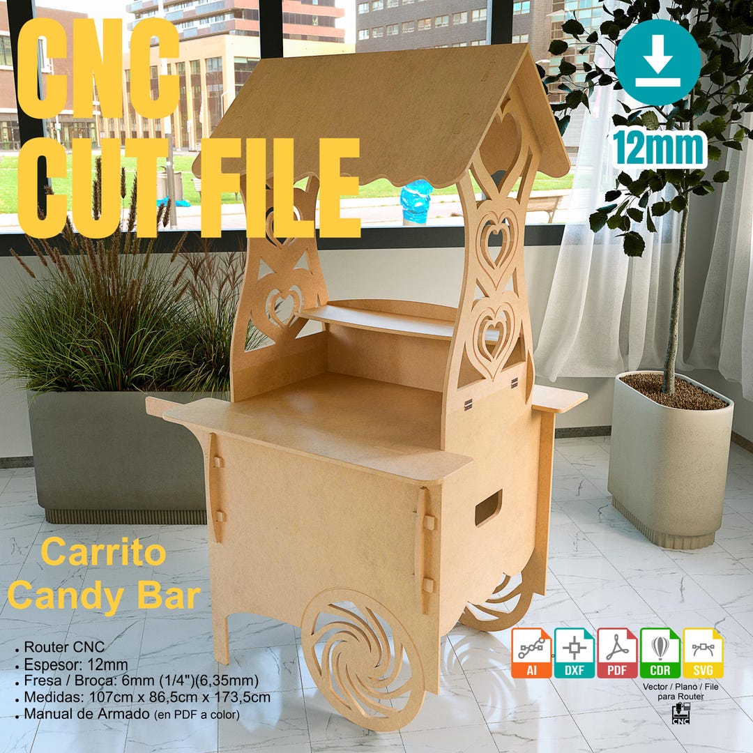 Carrito Candy Bar cnc, svg para pasteles, baby showers, eventos y ...
