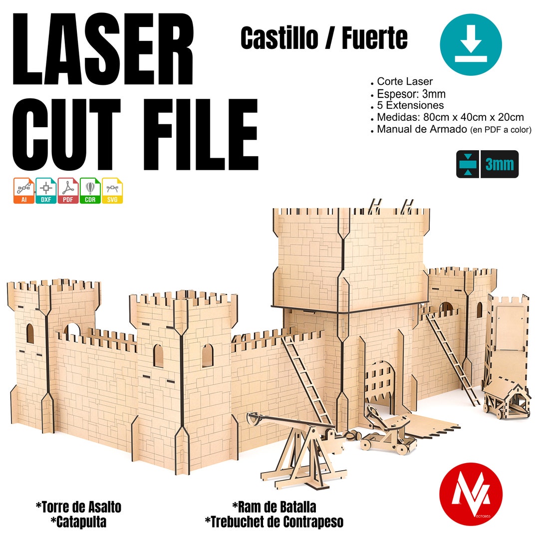 Castle Tower, 3mm Plywood Castle, Toy 3D Plan, SVG File, Digital Plans ...