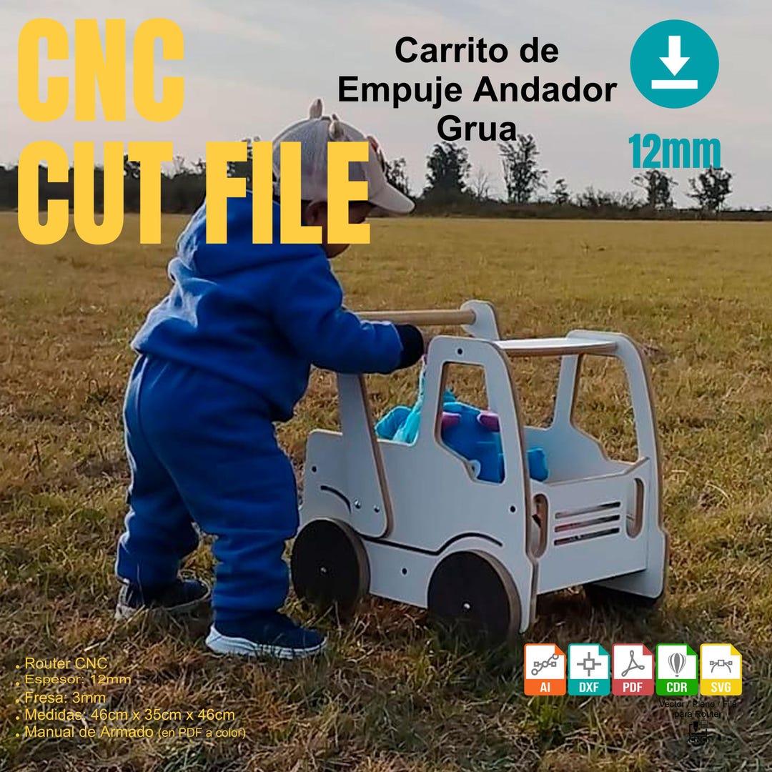 Push Cart File Baby Walker, Crane Cart, Montessori Push Toy, Stroller ...