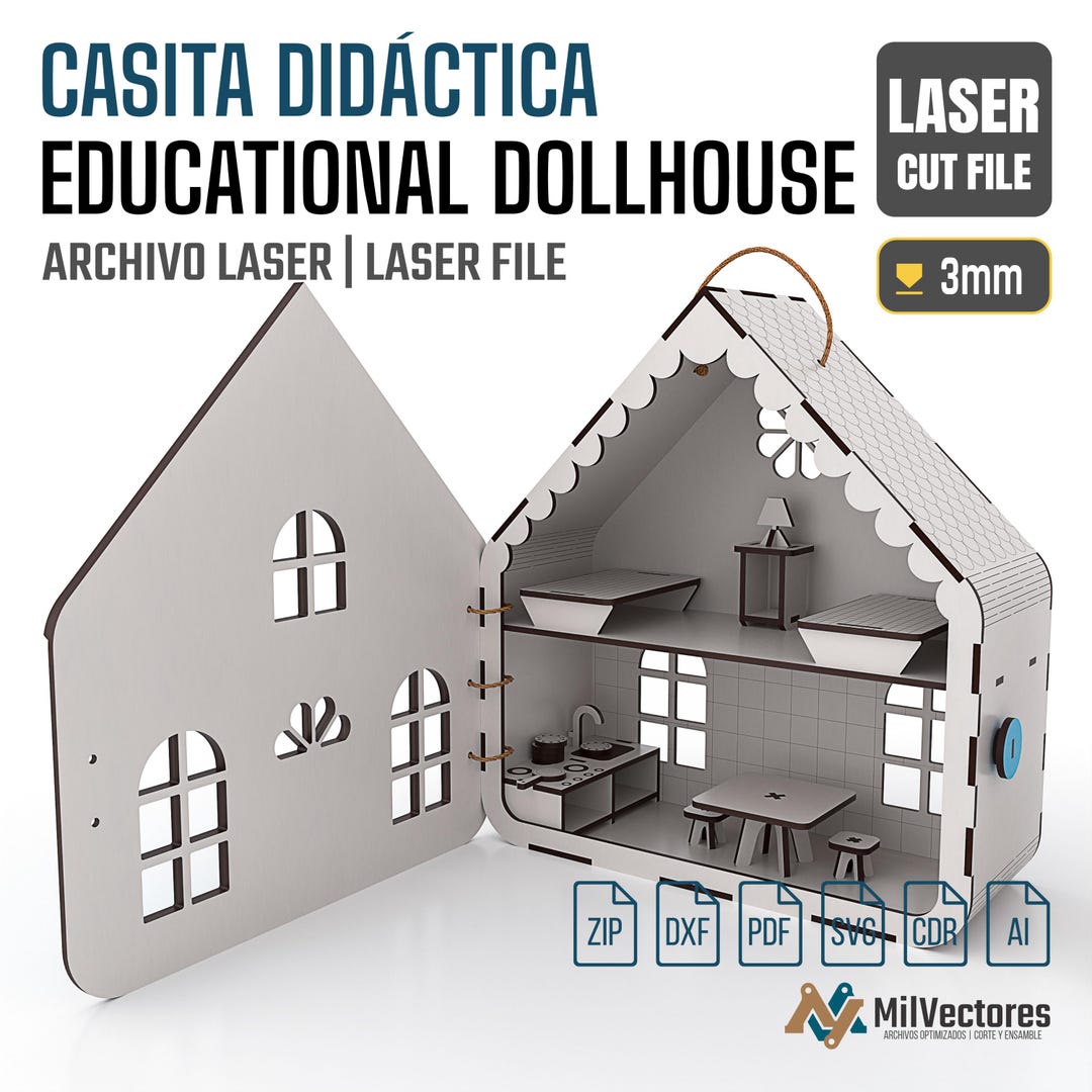 Educational Toy House Plans | Kids Learning House | Laser Cut Glowforge ...