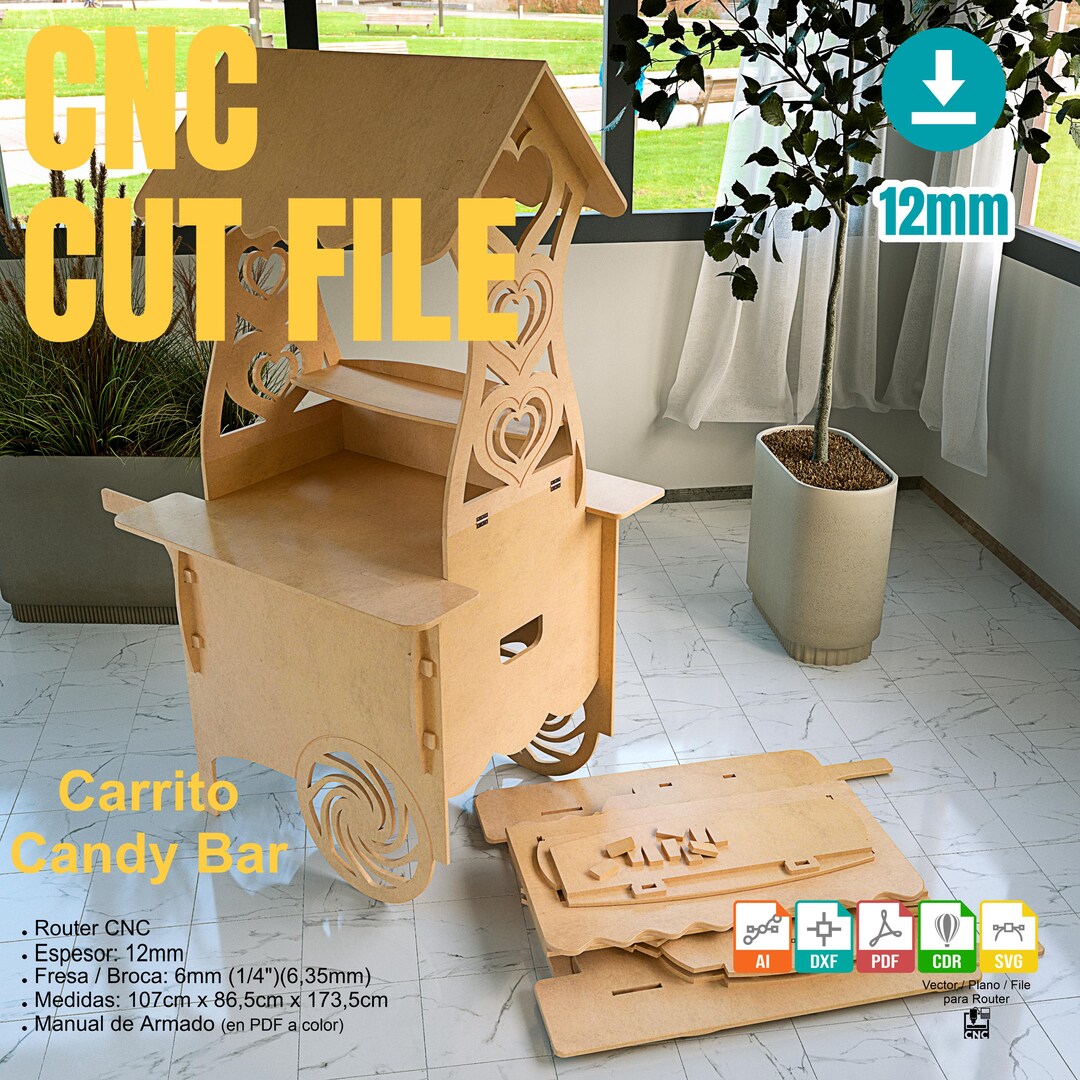 Carrito Candy Bar cnc, svg para pasteles, baby showers, eventos y ...