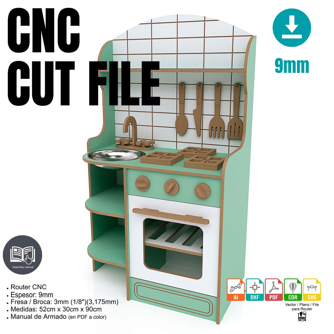 Children's Kitchen Vector CNC Router, Children's Kitchen Toy ...