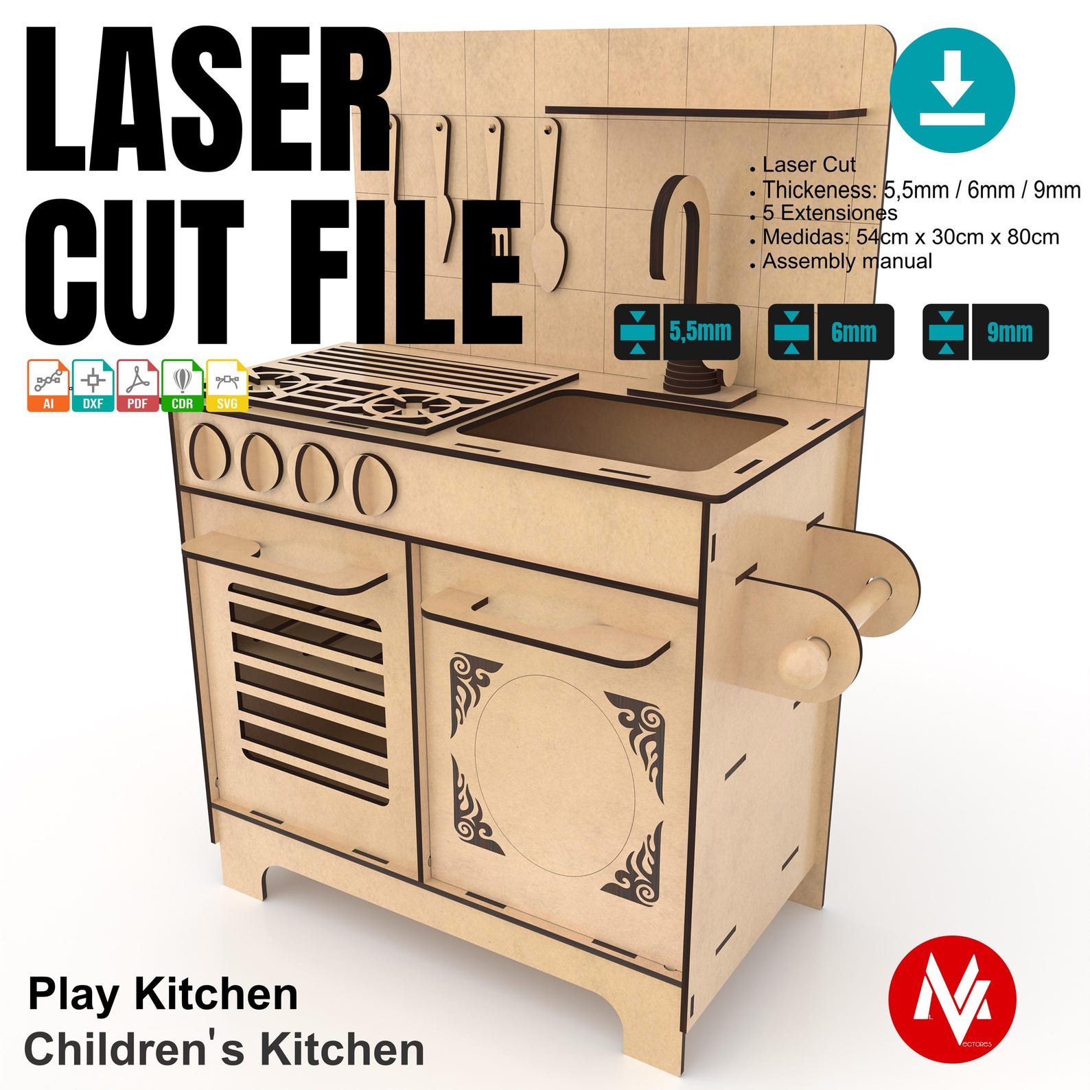 Children's Playset, Kids' Kitchen, Play Kitchen, Play Kitchen Plans ...