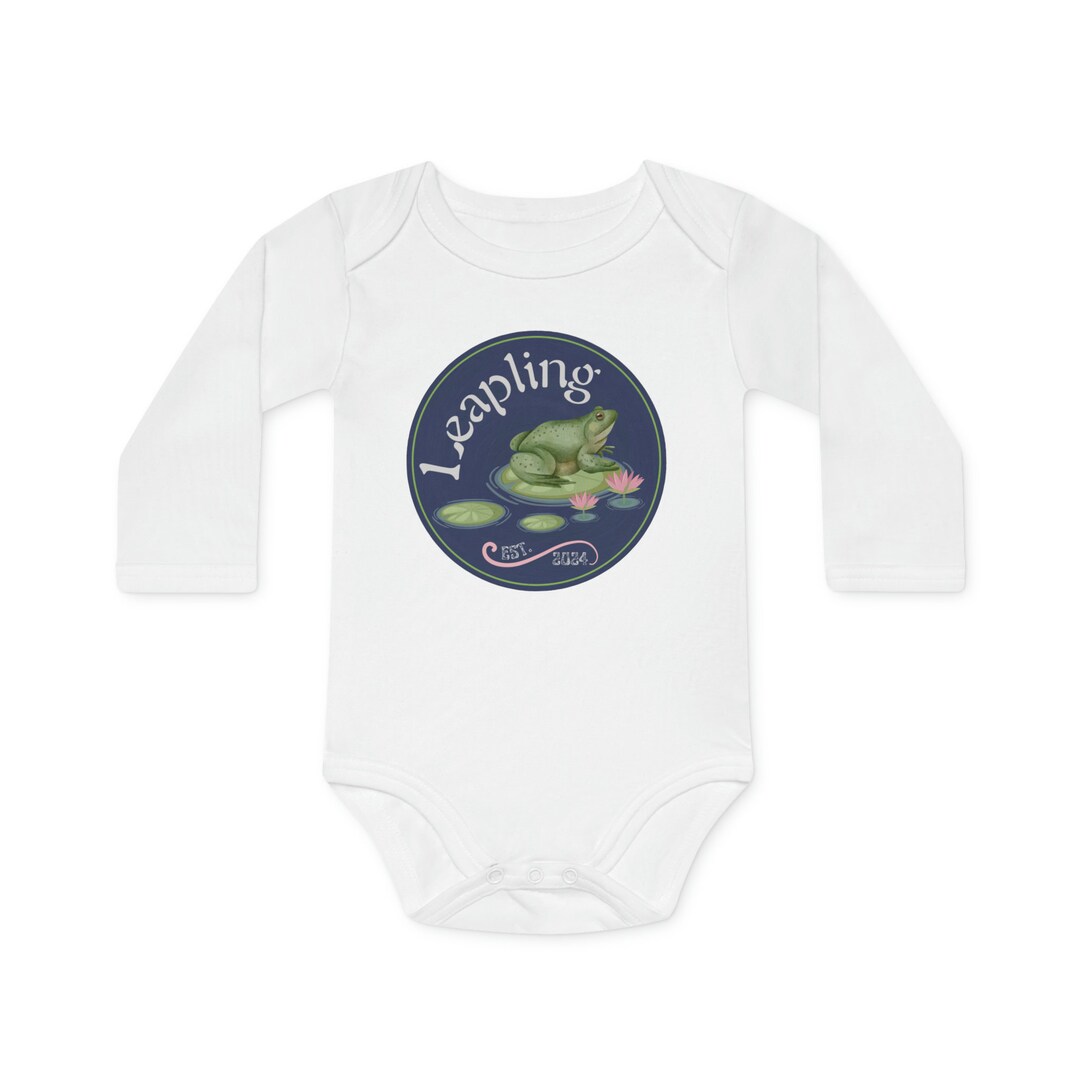 Leapling 2024 Leap Year Frog Lily Pad Baby Long-sleeve Organic Cotton ...