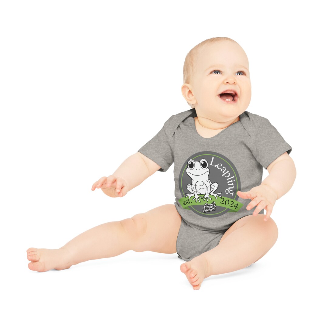 Leapling 2024 Leap Year Frog Organic Short-sleeve Baby Bodysuit Newborn ...