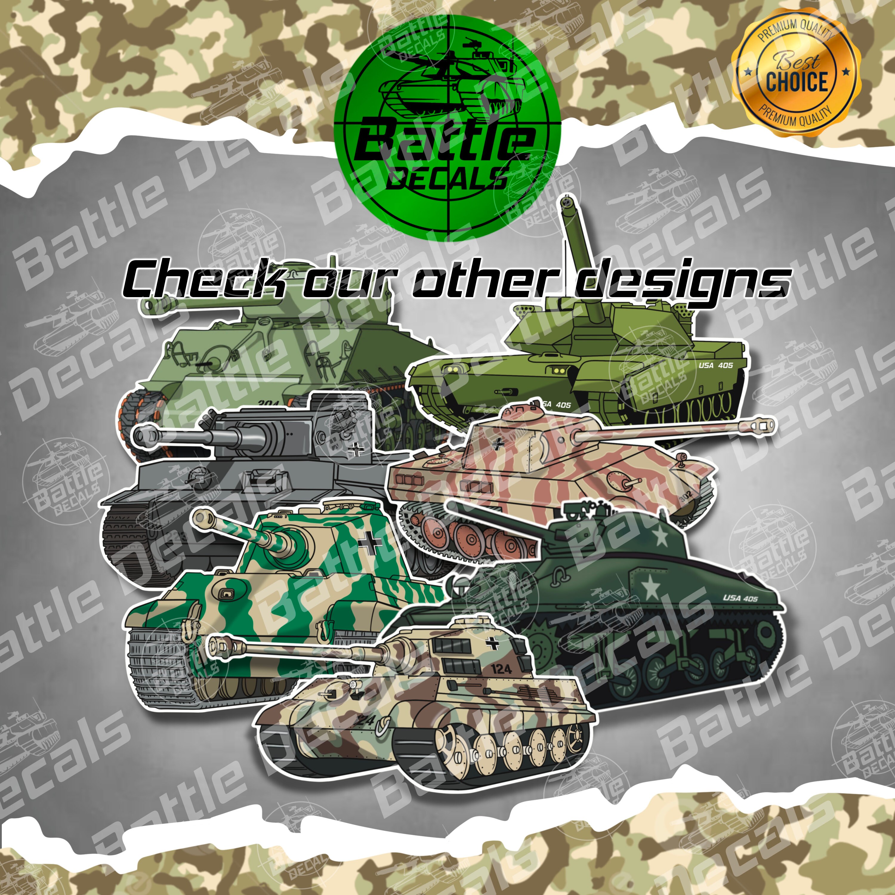 American Abrams M1 Tank Vinyl Sticker | World of Tanks WWII | US Armed ...