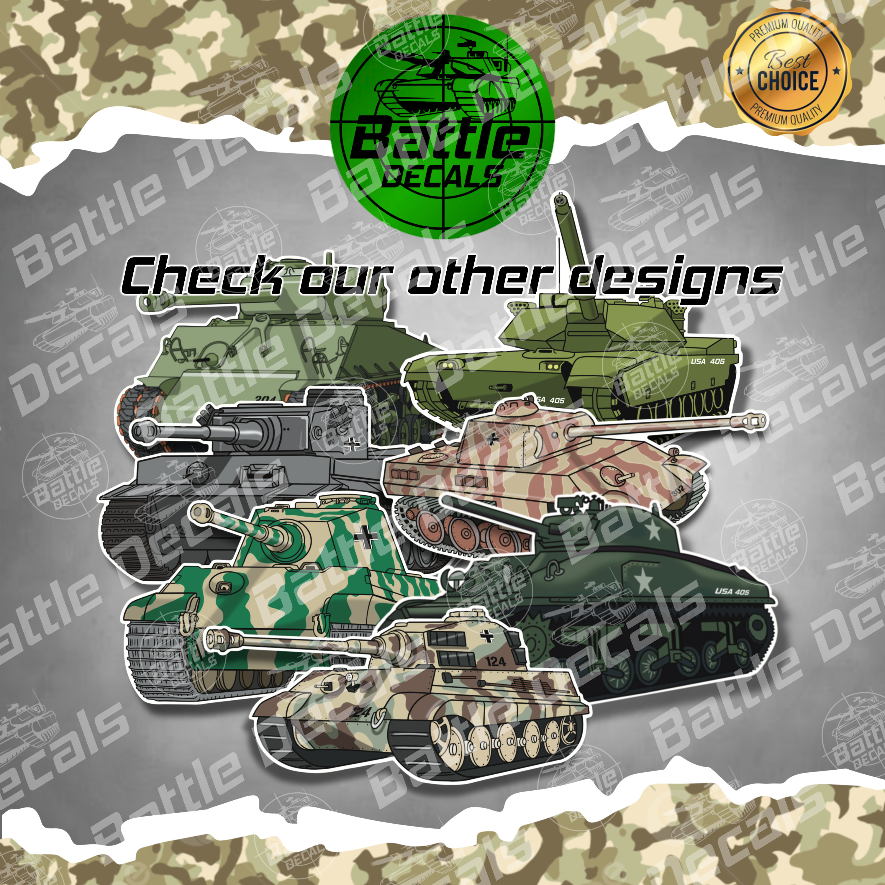 German Tiger V2 Tank Vinyl Sticker Armed Forces - Etsy