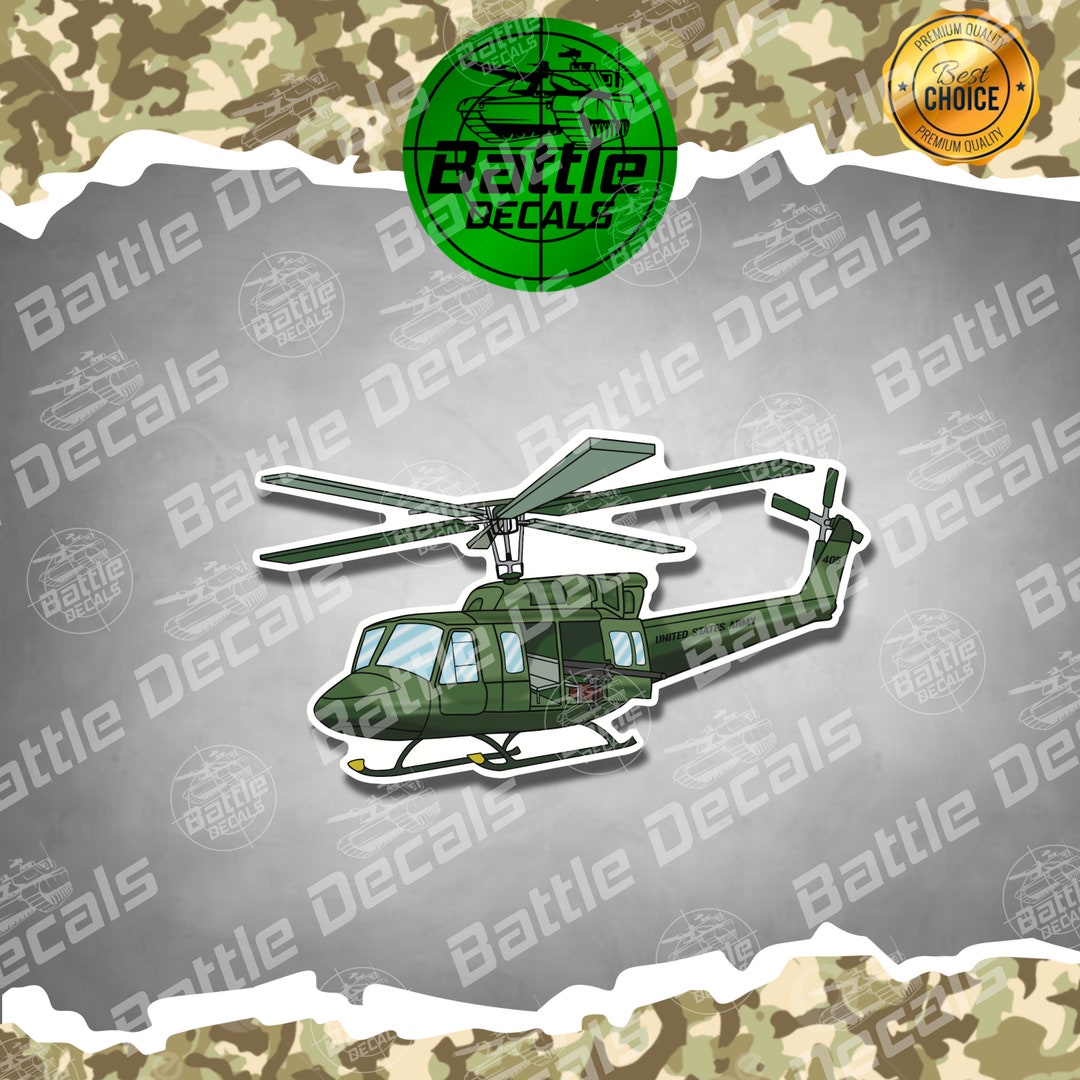 Huey Military Helicopter Vinyl Sticker - Etsy