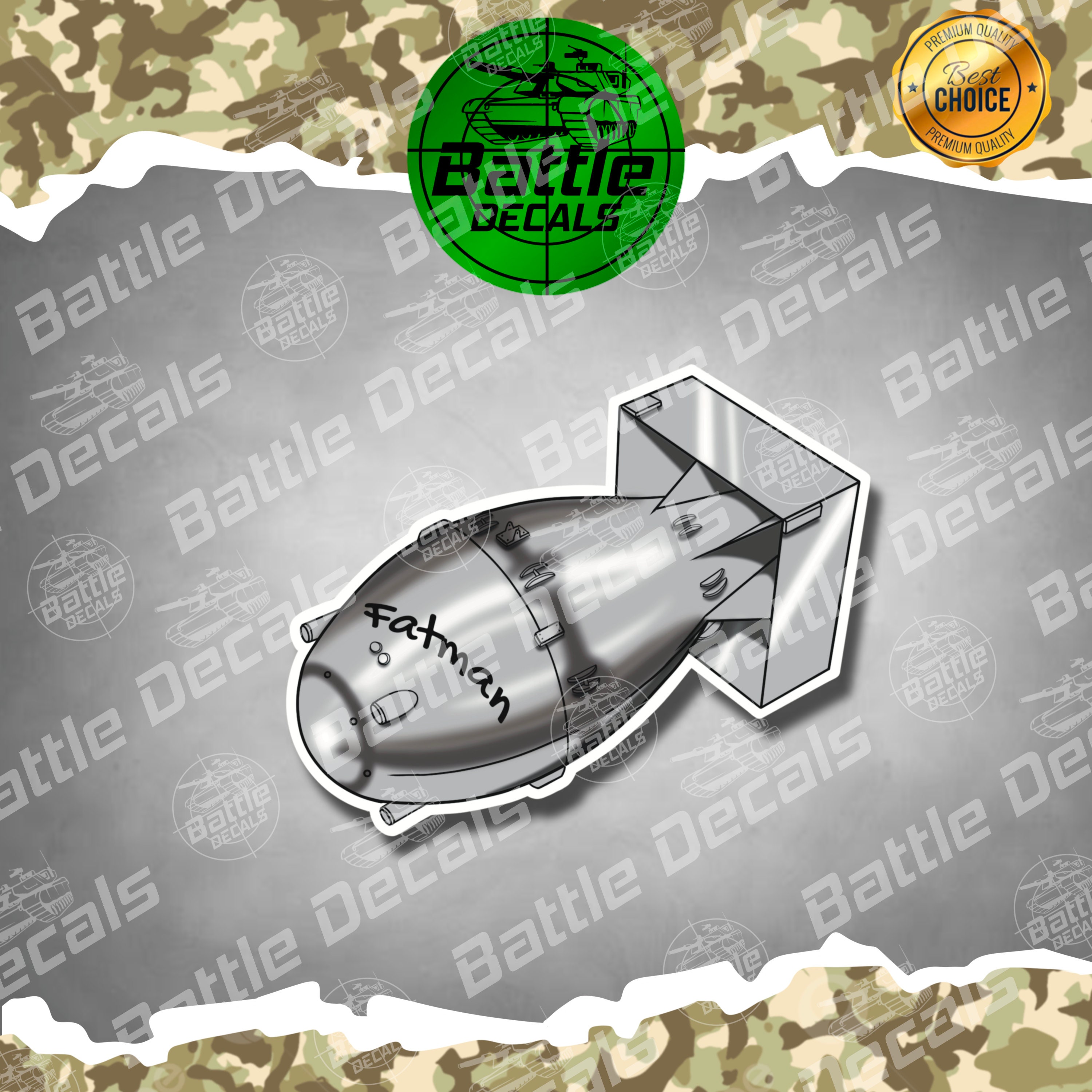 Atomic Bomb Fatman Vinyl Sticker - Etsy