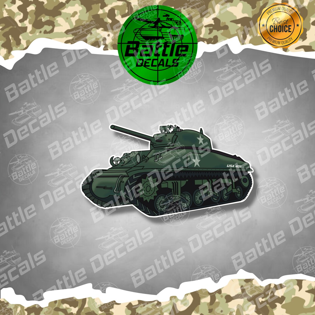 Sherman American Tank Vinyl Sticker - Etsy