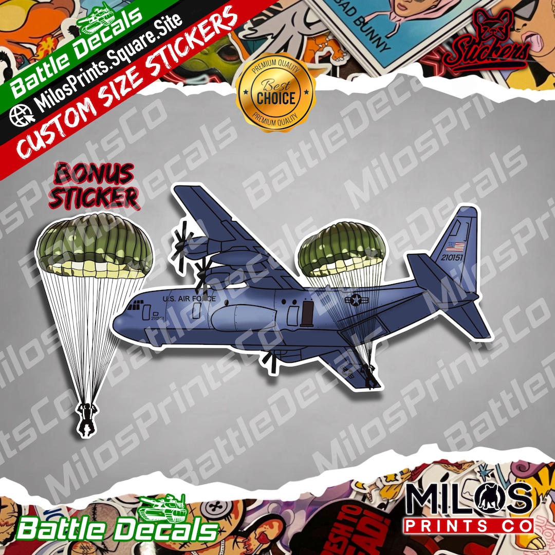 C130 Hercules Paratrooper Military Aircraft Vinyl Sticker - Etsy