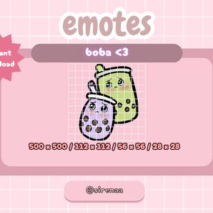 Kawaii Boba Emotes for Youtube, Twitch, and Discord INSTANT DOWNLOAD - Etsy