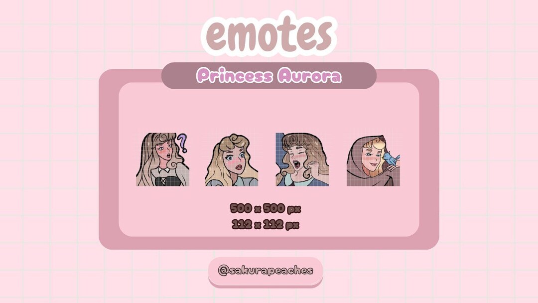 Kawaii Princess Aurora Emotes for Streaming - Twitch, Discord, Youtube ...