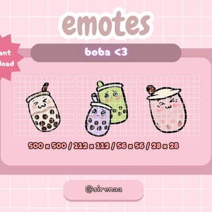 Kawaii Boba Emotes for Youtube, Twitch, and Discord INSTANT DOWNLOAD - Etsy