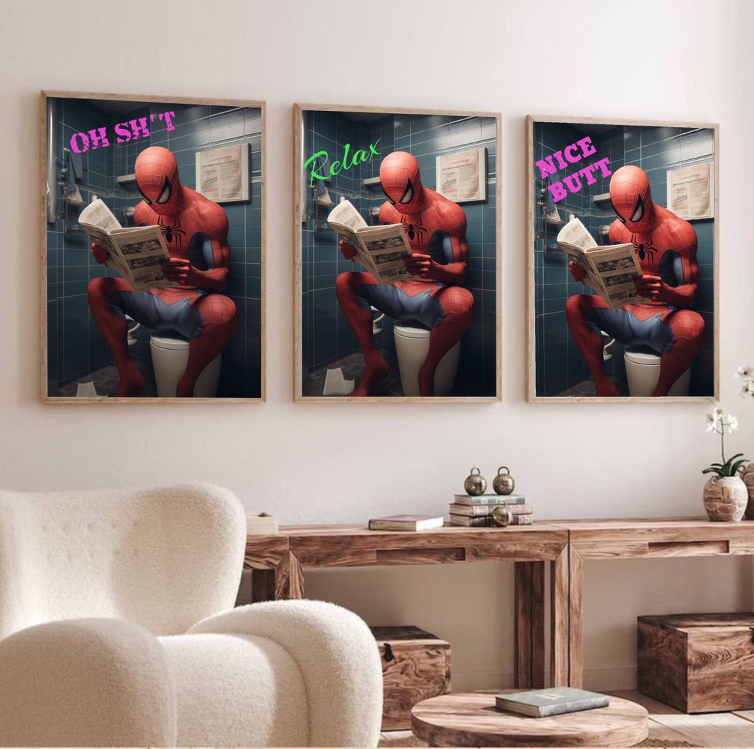 Superman, Marvel, Creative Posters, Funny Posters and Prints, Bathroom ...