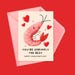 Youre Shrimply the Best Greeting Card Funny Valentines Day Card ...