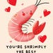 Youre Shrimply the Best Greeting Card Funny Valentines Day Card ...