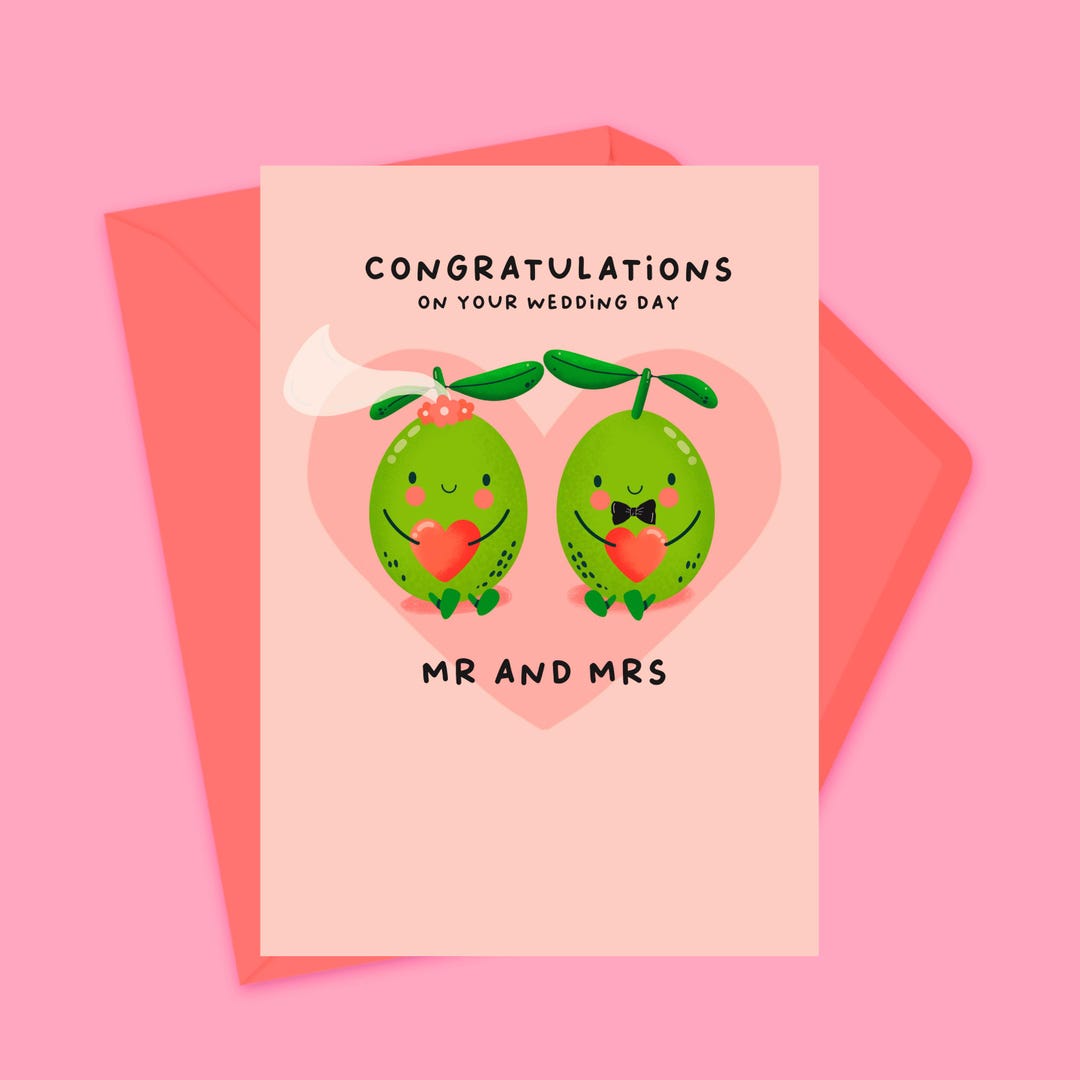 Cute Wedding Congratulations Card | Mr & Mrs Wedding Card | Adorable ...