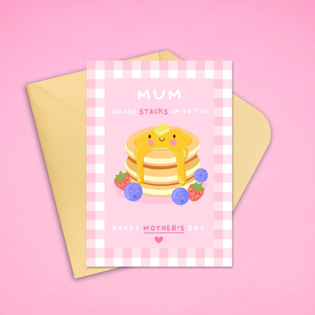 Kawaii Pancake Mother's Day Card – Funny Food Pun Mum Card - Etsy Australia