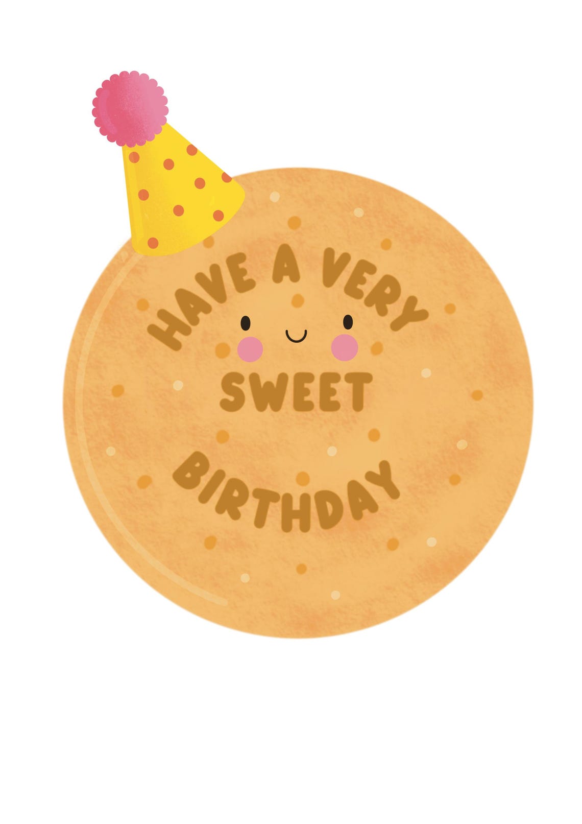 Sweet Biscuit Birthday Card – Cute Die-cut Cookie Card, Kawaii Birthday ...