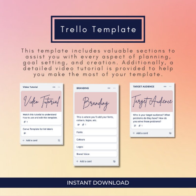 Weekly Content Calendar Trello Template - Etsy