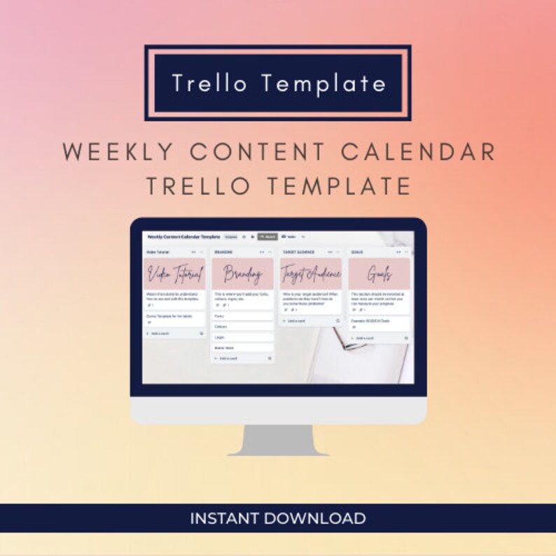 Weekly Content Calendar Trello Template - Etsy