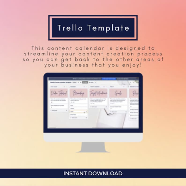 Weekly Content Calendar Trello Template - Etsy