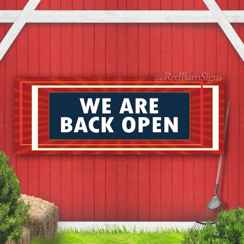 We Are Back Open Indoor Outdoor Vinyl Banner Design - Etsy