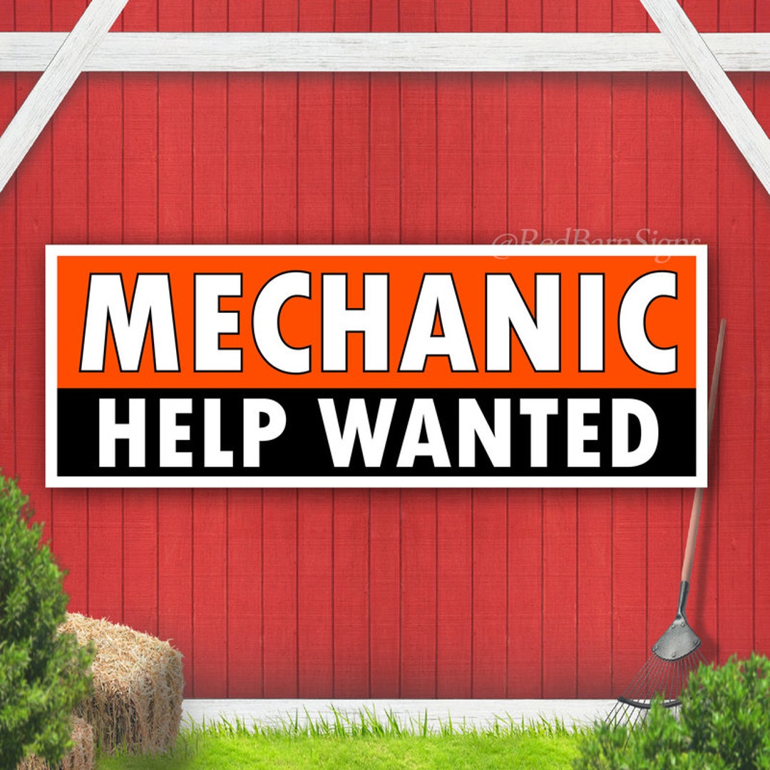Mechanic Help Wanted Indoor Outdoor Vinyl Banner Design - Etsy