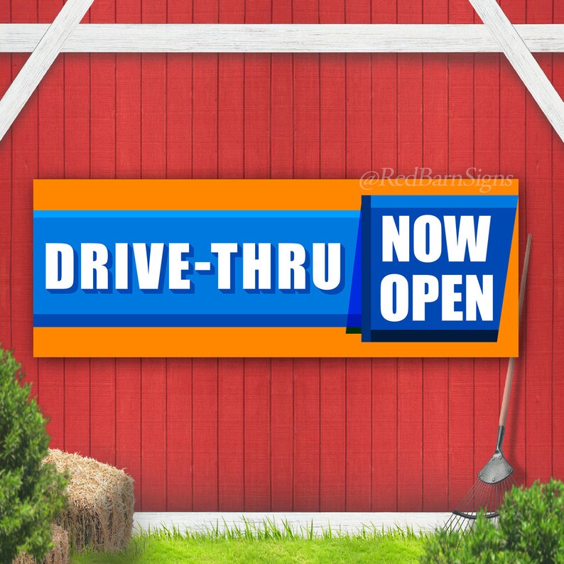 Drive-thru Now Open Indoor Outdoor Vinyl Banner Design - Etsy