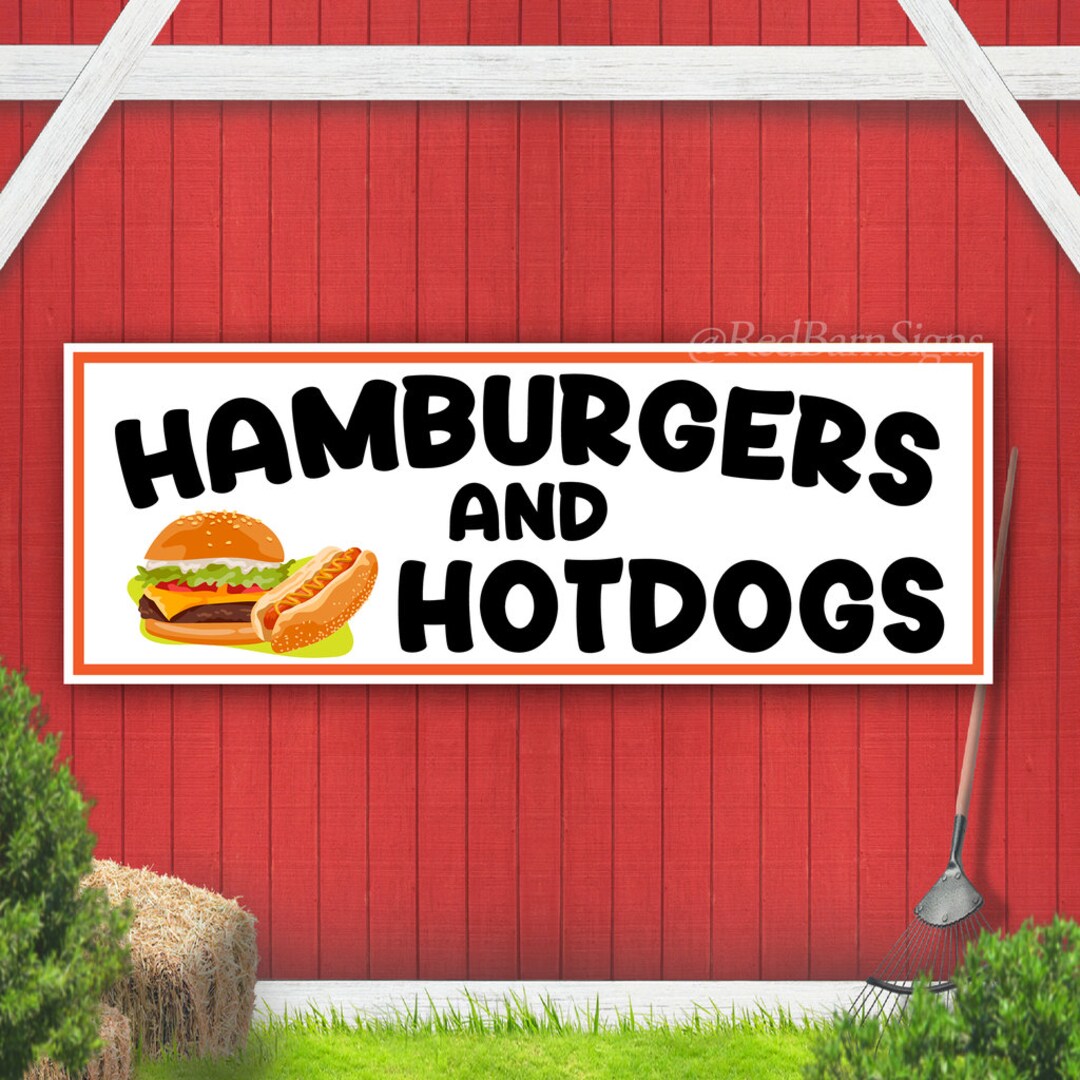 Hamburgers and Hotdogs Indoor Outdoor Vinyl Banner Design - Etsy