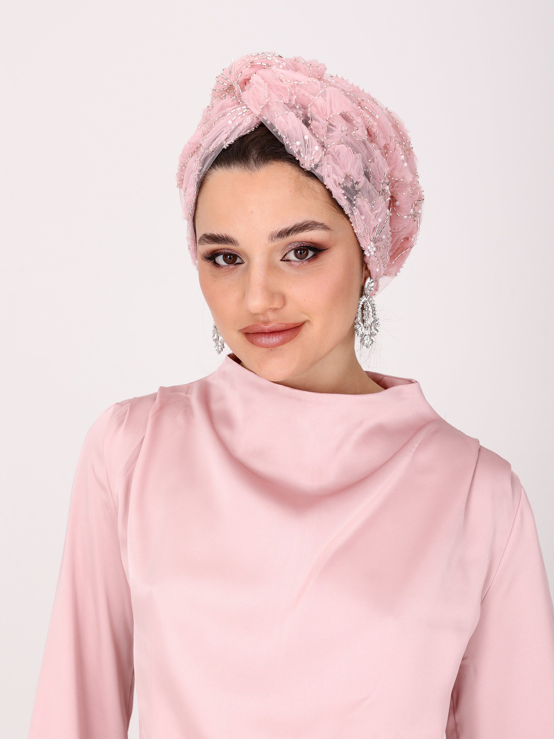 Wedding Fashion Turban, Vintage Turban, Tulle Turban Hat, Beaded Turban ...